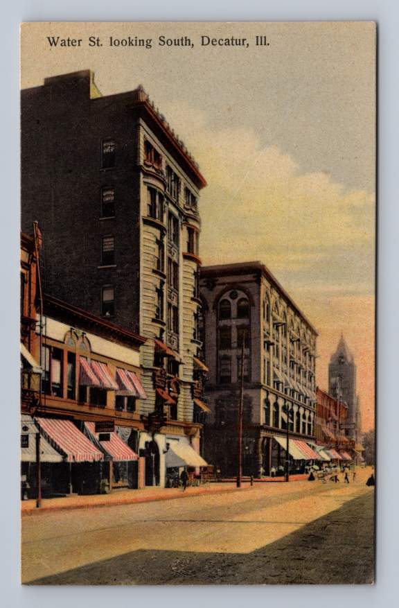Water Street DECATUR Illinois ~ Antique Haines & Essick Postcard 1910s ...