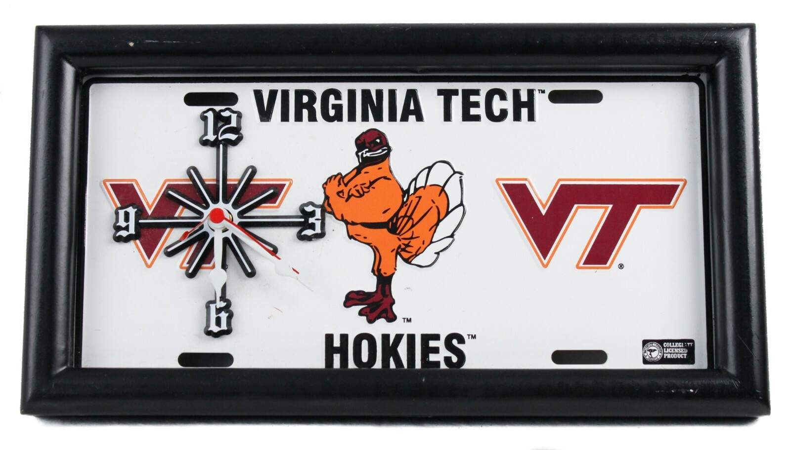 Quartz Battery HD-1688 Framed Virginia Tech License Plate Clock | eBay