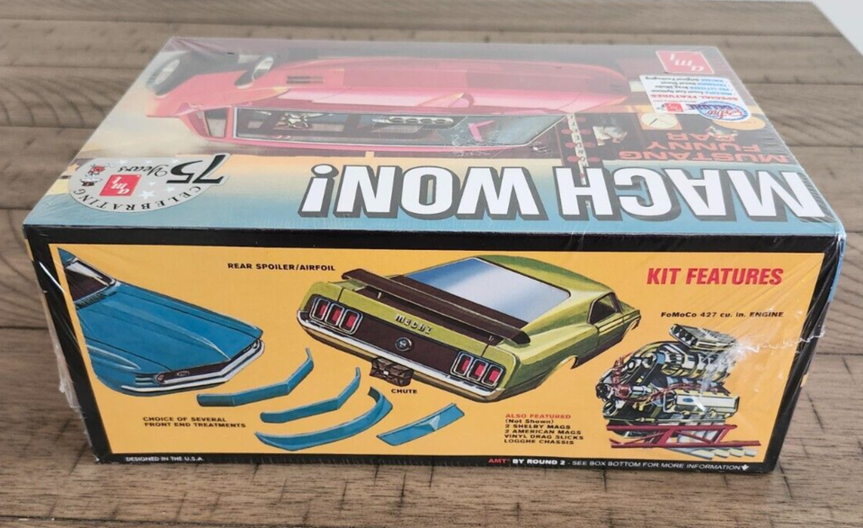 1970 Ford Mustang Funny Car MACH WON! AMT Model Car Kit 1/25 Scale New ...