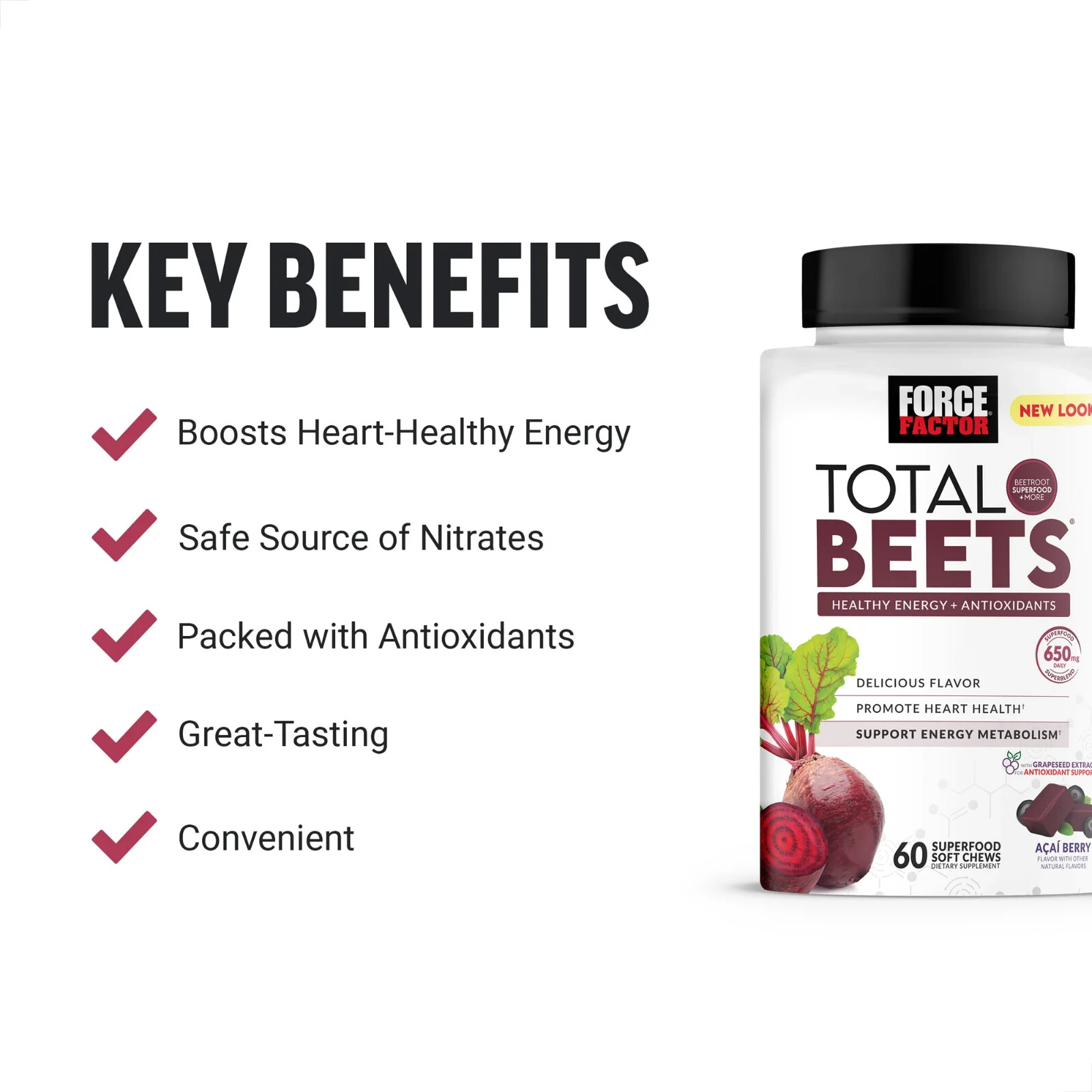 Force Factor Total Beets Blood Pressure Support, Beet Root Supplement ...