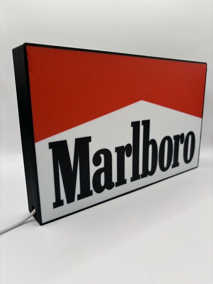 Marlboro Cigarette Light Up LED Neon Sign Reds Cowboy Zippo Ashtray ...