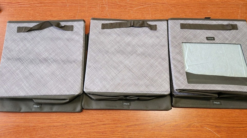 Thirty-One Brown with Clear Window Cube like slightly used- Set of 3 | eBay