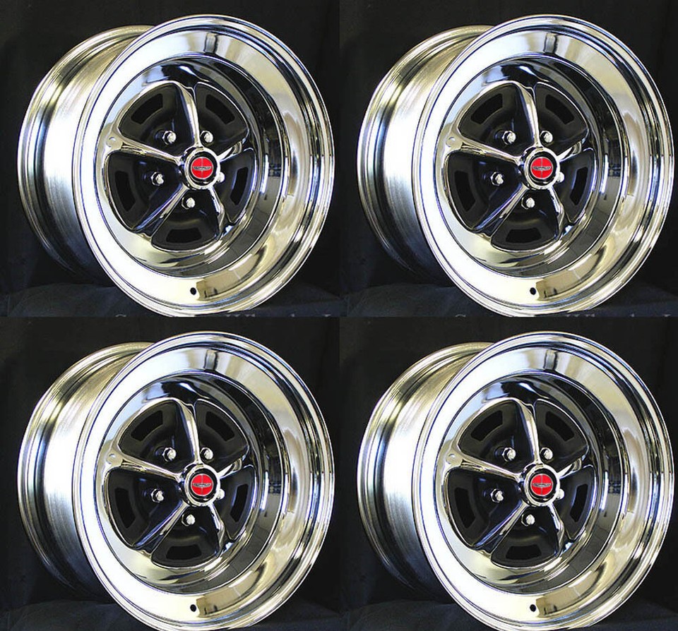 15"x7" Magnum 500 Wheels Set of 4 Complete W/ Caps and Lug Nuts | Red ...