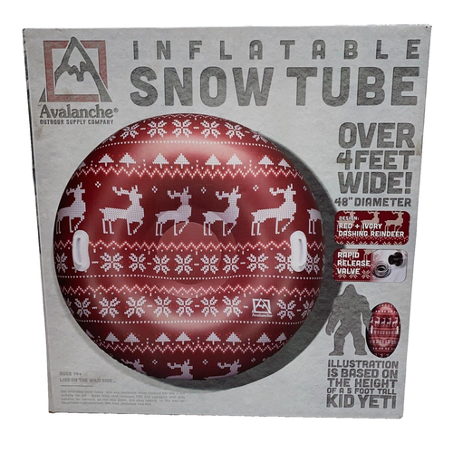 Avalanche 48in Inflatable Snow Tube Christmas Sweater Reindeer Pattern ...