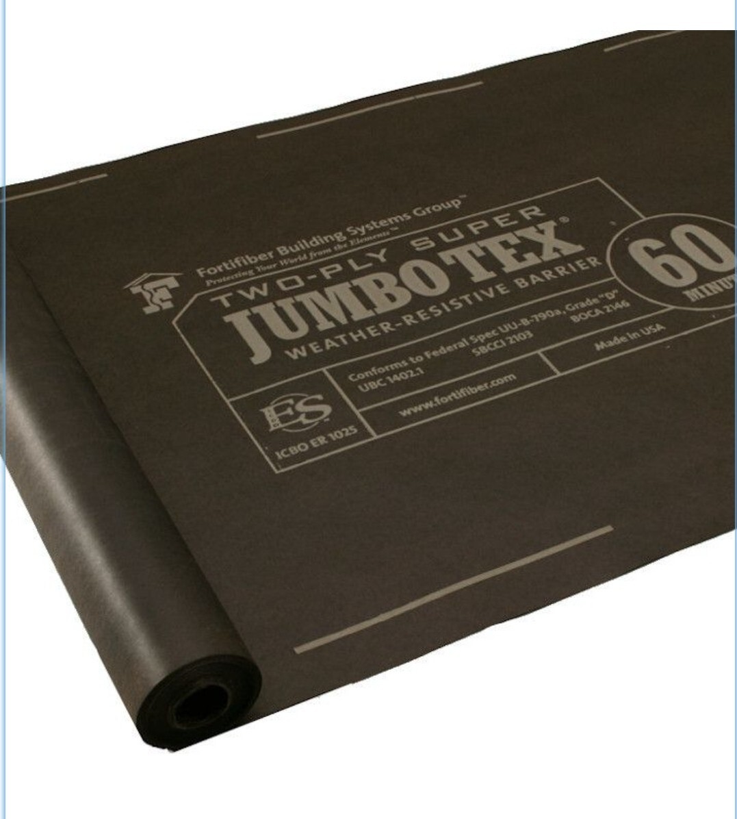 Fortifiber Two-Ply Super Jumbo Tex 60 Min - 40 in 162ft Roll Weather ...