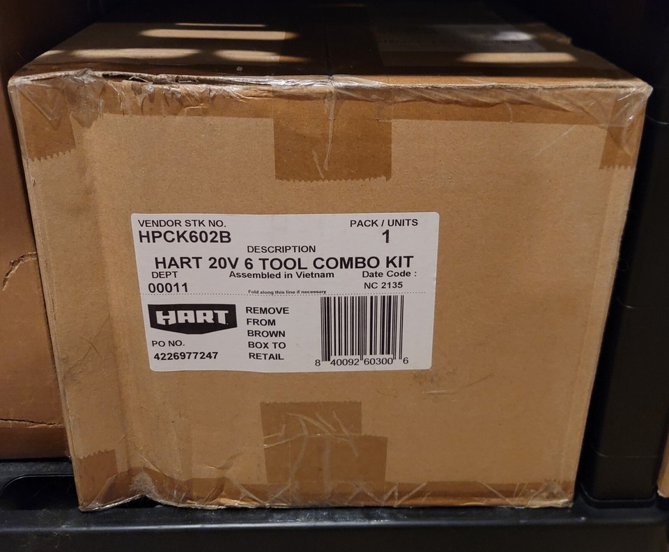 HART 20-Volt 6-Tool Combo Kit w/ 2 Batteries - Drivers, Saws ...