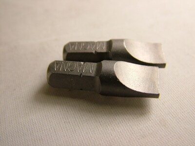 Slotted screwdriver bit large 8mm wide, pack of 2 German made 1/4" hex ...