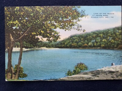 Lake of the Woods Swope Park Kansas City Missouri MO Postcard 1940s | eBay