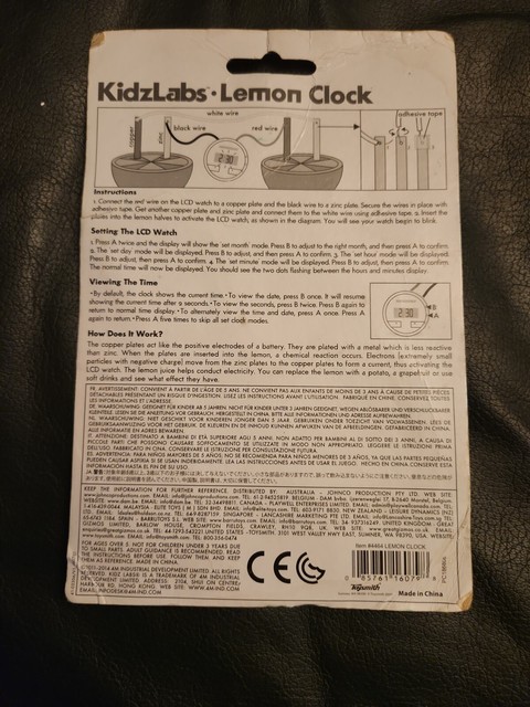 4M Lemon Powered Clock 4464 Kit for sale online | eBay