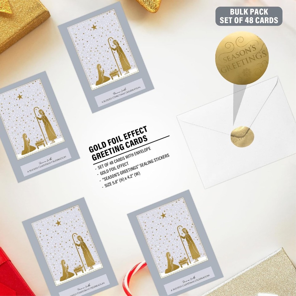 easykart labels Religious Christmas Boxed Cards, Nativity Scene (48 ...