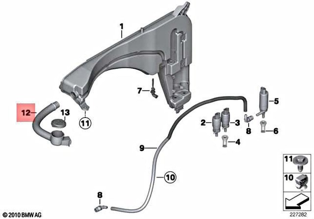 BMW OEM 61667213278 Wiper Washer Windshield Filler Pipe for sale online ...