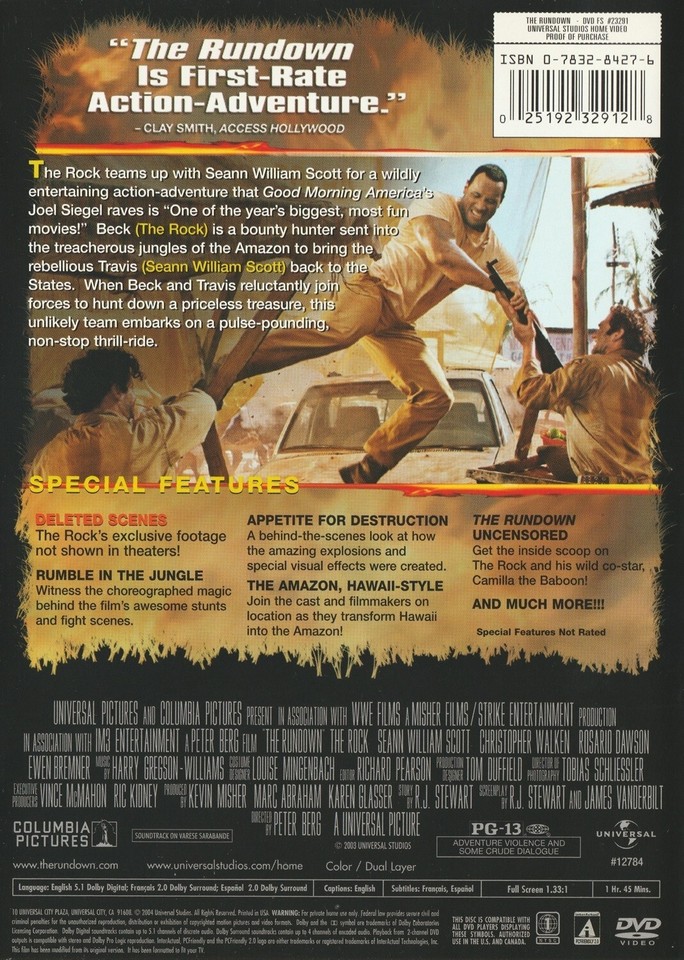 The Rundown (DVD, 2004) NO CASE *FREE ECONOMY SHIPPING* | eBay