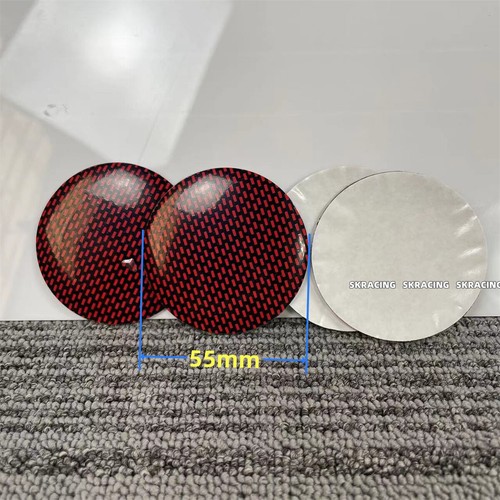 Red ABS Carbon Look Texture 55.0mm Dia Car Wheel Center Hub Cap Emblem ...