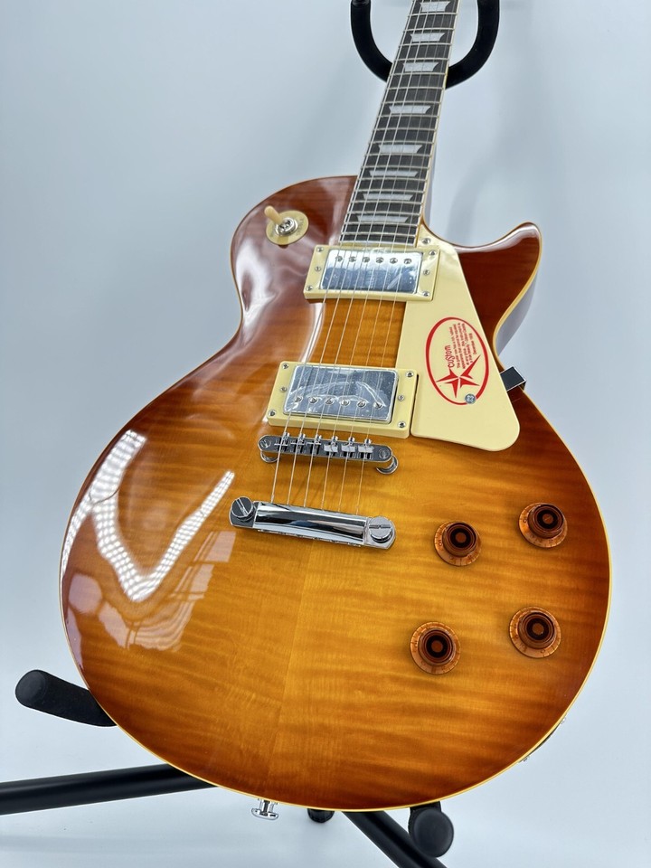 US Ship Chibson Flamed Maple Top LP Electric Guitar Chrome Part FR ...