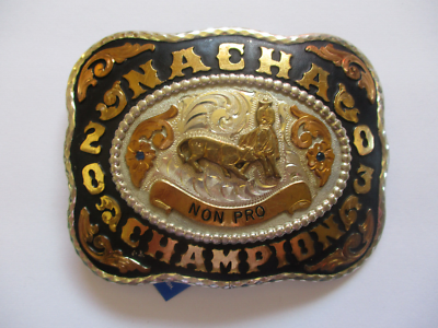 2003 NACHA Champions Calf Roping Cowboy Rodeo Western Belt Buckle | eBay
