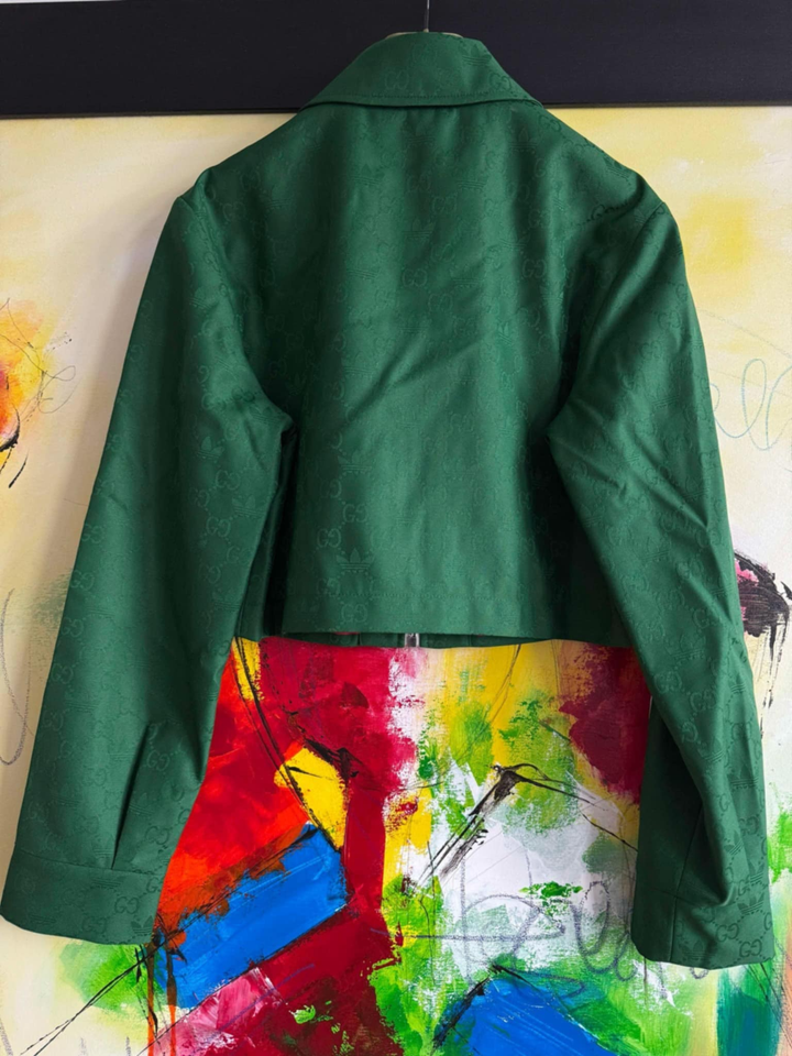 100% Authentic Gucci Adidas Collab Green Jacket 650-011925 | eBay