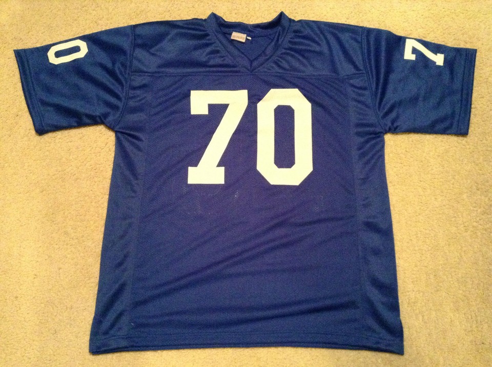 UNSIGNED CUSTOM Sewn Stitched Sam Huff Blue Jersey - M, L, XL, 2XL | eBay