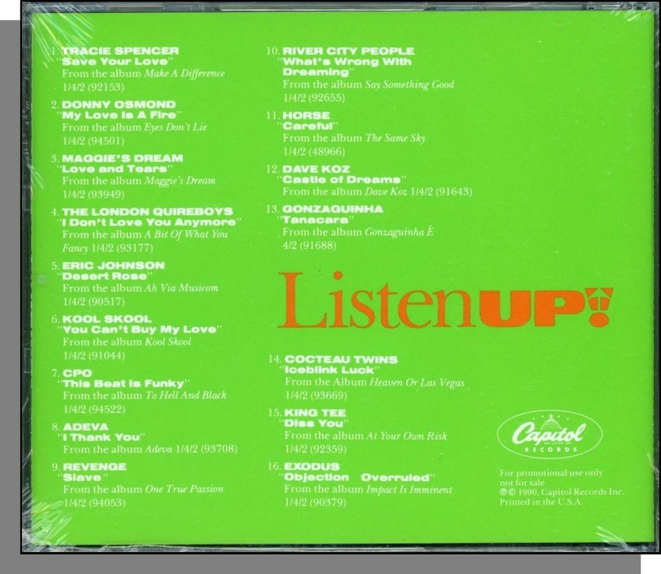 Listen Up! - New 1990 Capital Records, 16 Song Promo Sampler CD! | eBay