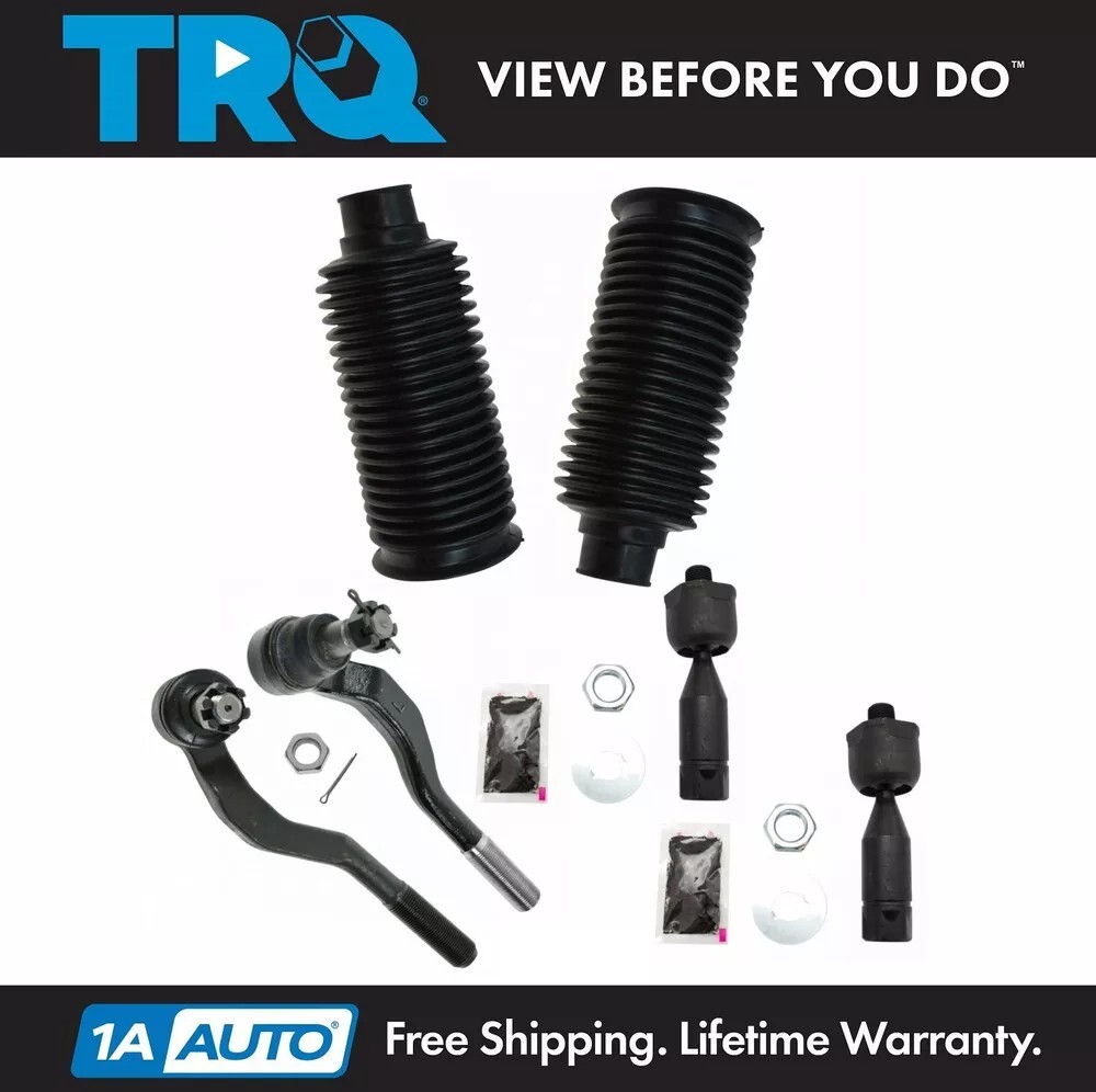 TRQ Inner Outer Tie Rod Ends Rack Boot Bellows LH RH Set of 6 for 95-04 ...