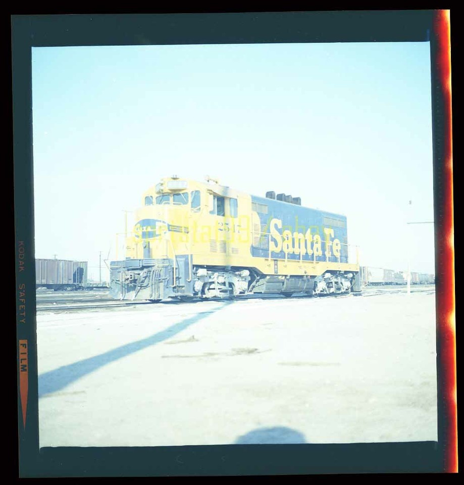 1974 ATSF Santa Fe EMD CF7 Locomotive #2547 - Vintage Railroad Negative ...