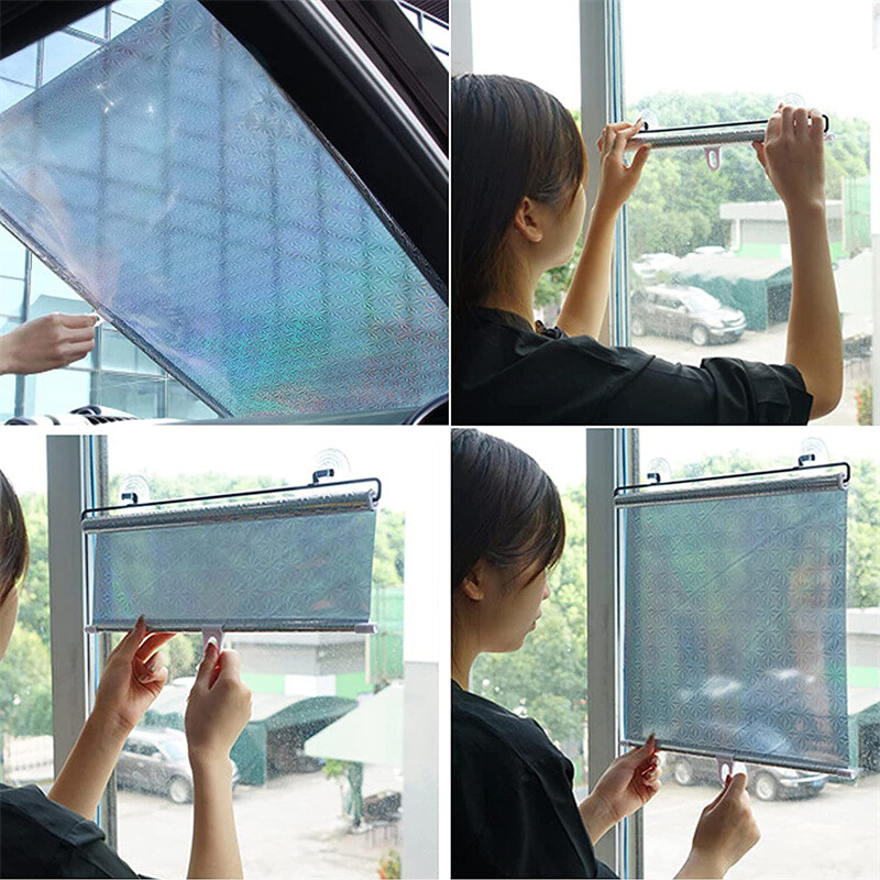 40*60cm Car Retractable Sunshade Auto Side Window Roller Visor Sun ...