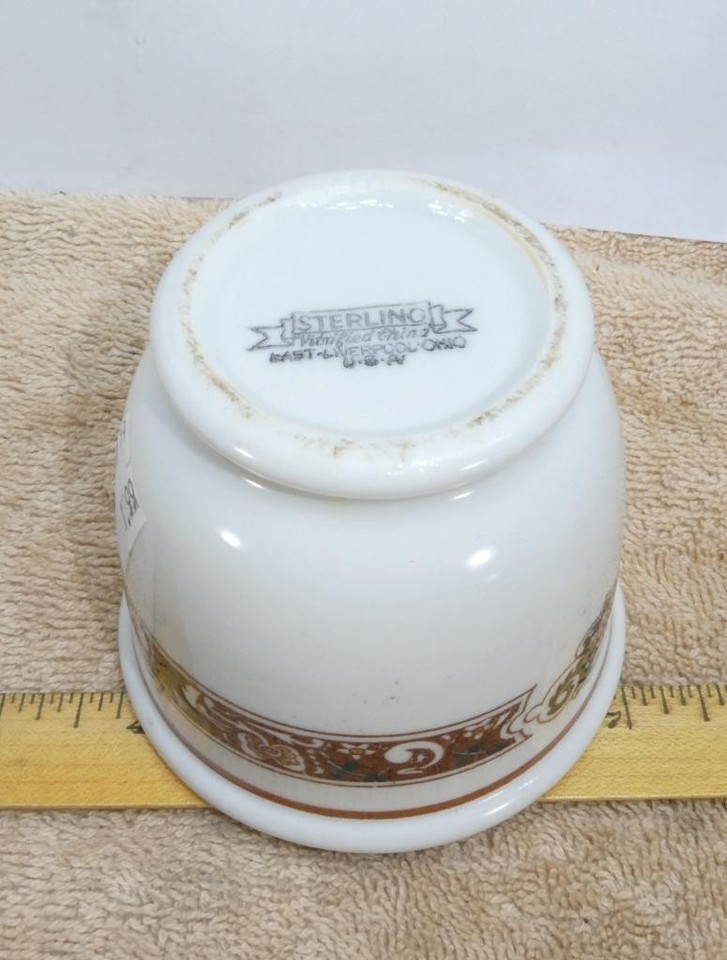 Vintage Sterling China Double Egg Cup Floral Scroll Pattern Vitrified ...