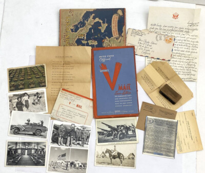 WW2 US APO FPO MAIL CORRESPONDENCE DISPLAY LOT: V-MAIL, RPPC, ETC | eBay