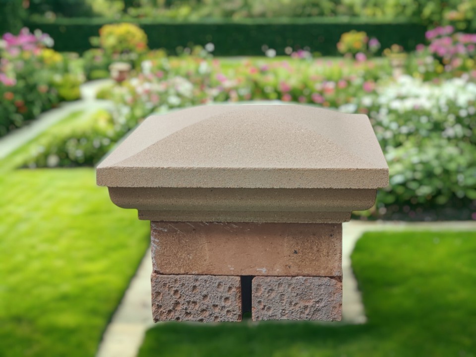 Cast Stone Pier Cap 1x1 FPT / Pillar Wall Caps / Brick Wall Caps / Pier ...