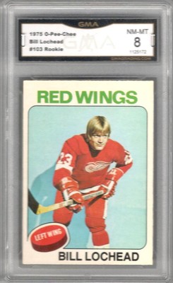 1975-76 O-Pee-Chee #103 Billy Lochead | GMA Graded NM/MT 8 | Detroit ...