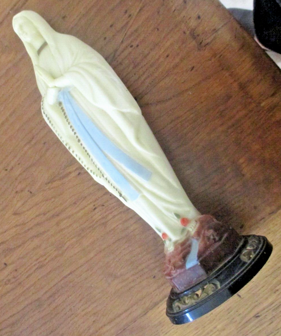 Ancienne statue art déco de La Vierge en celluloïd polychrome 35,5 cm ...