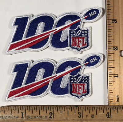 Lot Of 2 NFL 100th Anniversary Shield Logo Patches Football 3.5” Iron ...