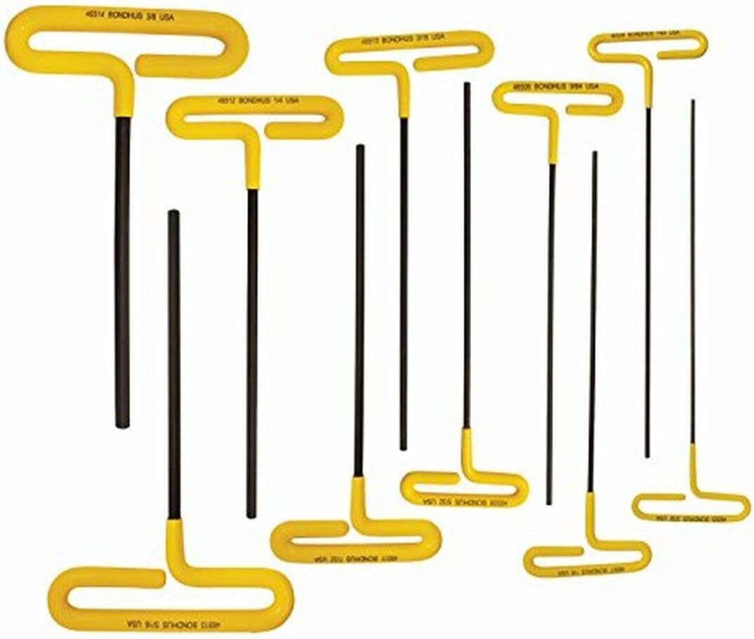 Bondhus 46538 Hex Tip Cushion Grip Loop T-Handles Set w/ProGuard Finish ...