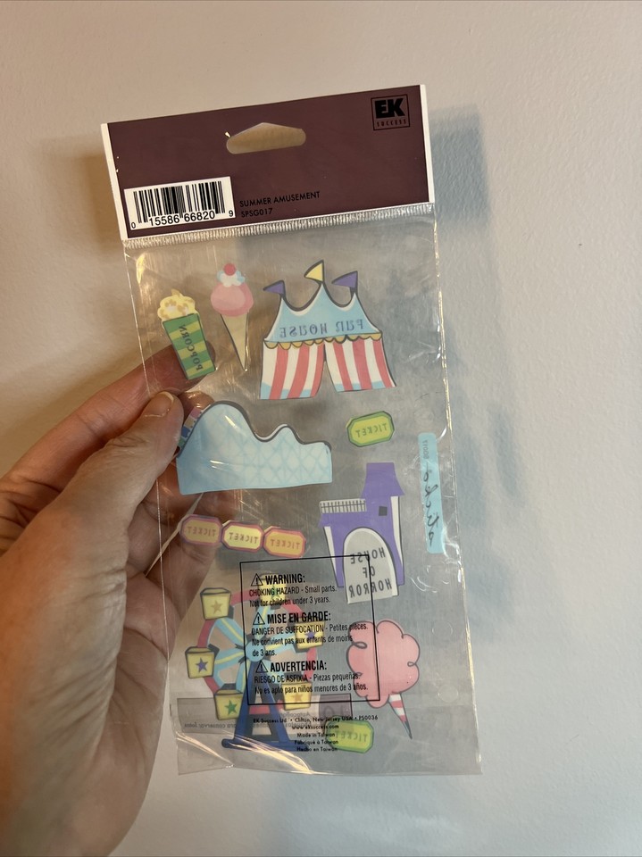 NEW Sticko Stickers Summer Amusement RARE Scrapbook 10 Photo Safe EK ...