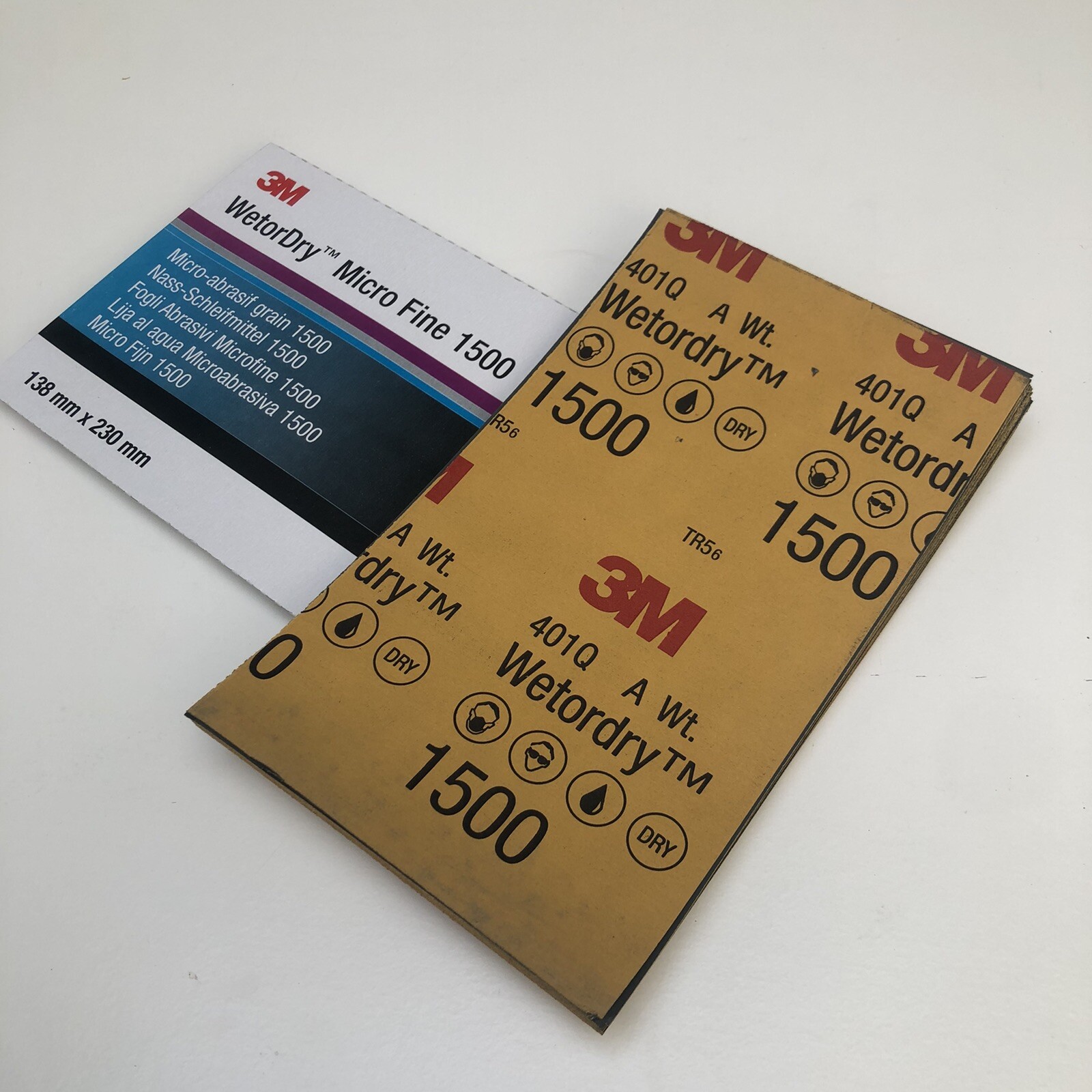 3M 02048 Wet or Dry Micro Fine Flatting Paper Sand Paper Grit 1500 50PK ...