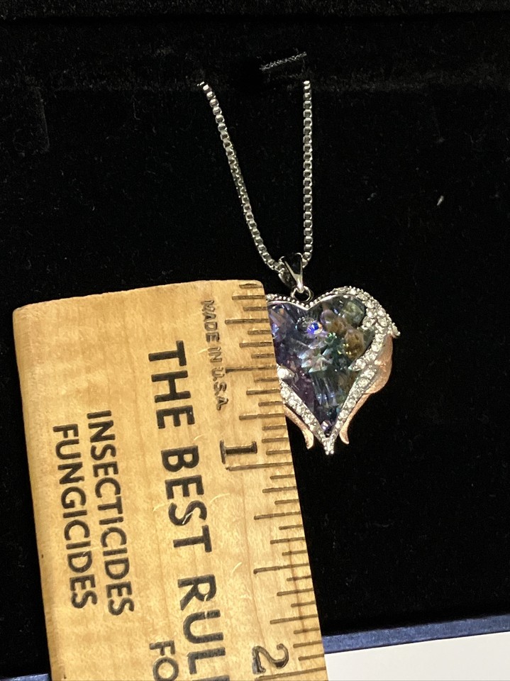 NIB NEW CDE Crystals from SWARDOVSKI Angel Wing Heart Jewelry Pendant ...