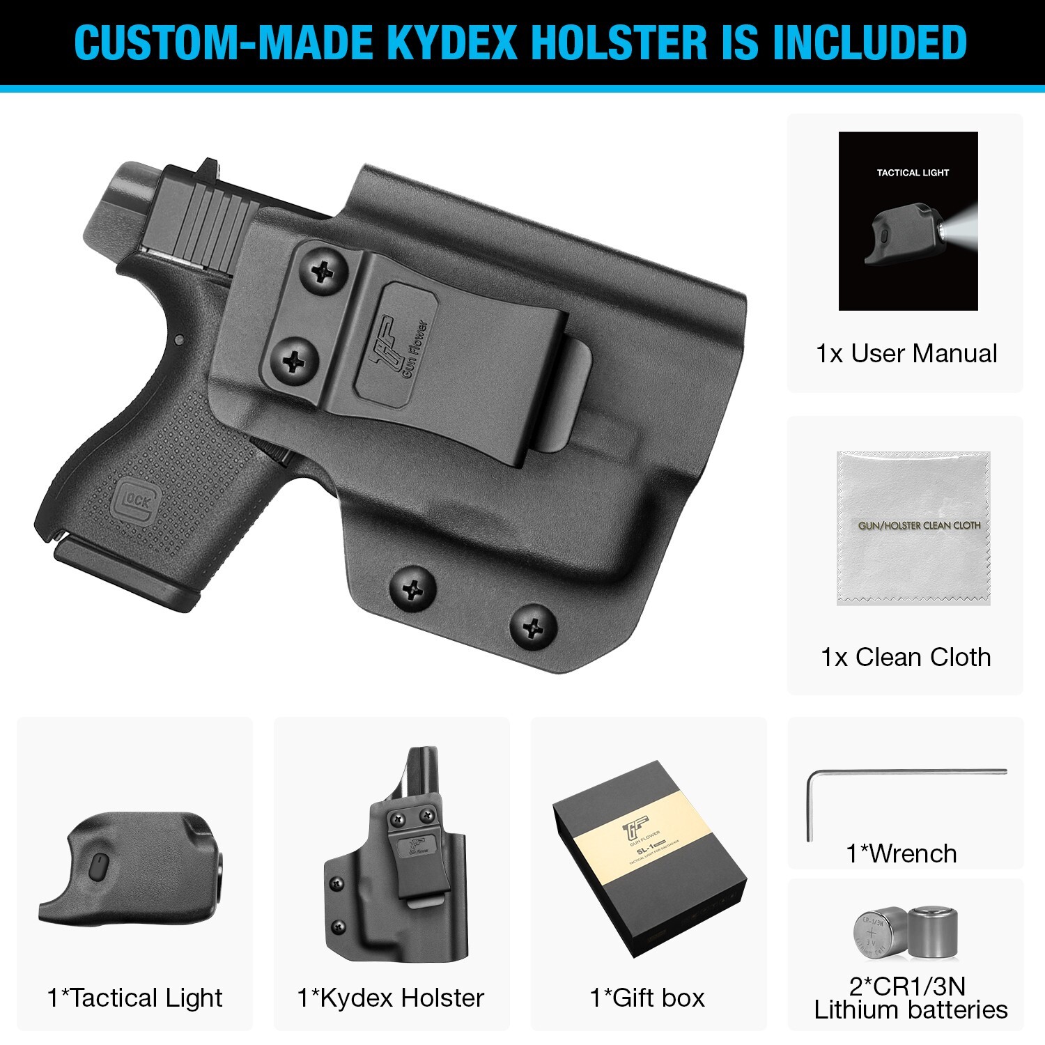 Pistol Light for Glock G43/G43X,150 Lumens G43 Light,G43X Light wi ...
