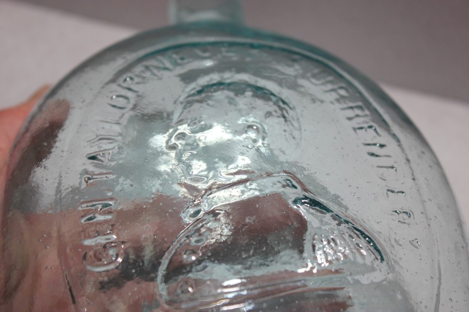 ANTIQUE HISTORICAL FLASK GI-39 GEORGE WASHINGTON GENERAL TAYLOR QUART ...