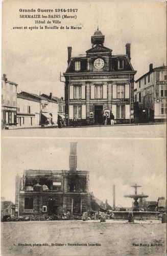 CPA SERMAIZE-les-BAINS - Hotel de Ville (131843) | eBay