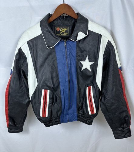 Vintage Puerto Rico Flag Puerto Rican Leather Jacket SMALL | eBay
