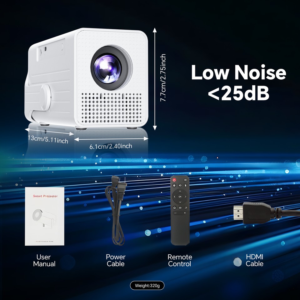 4K Mini Projector 10000LMS Power Bank Powered Bluetooth Portable Home ...