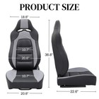 1 Pair Black+Gray Racing Seats PU Leather Reclinable Sport Bucket with ...