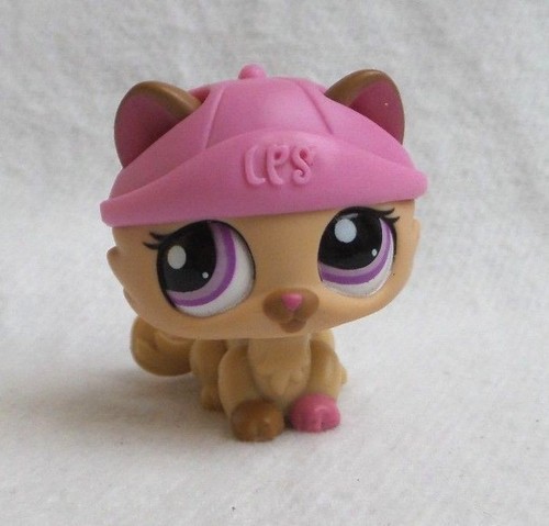 LITTLEST PETSHOP LPS #1584 HASBRO CHAT SPHYNX BEIGE MARRON ROSE YEUX ...
