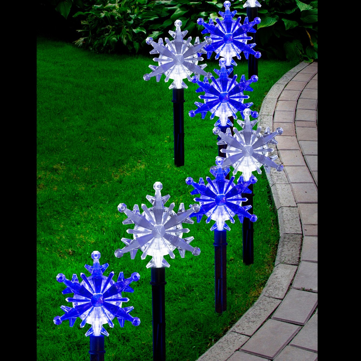Snowflake Solar Path Lights Stockholm 8 Piece Solar Snowflake Path