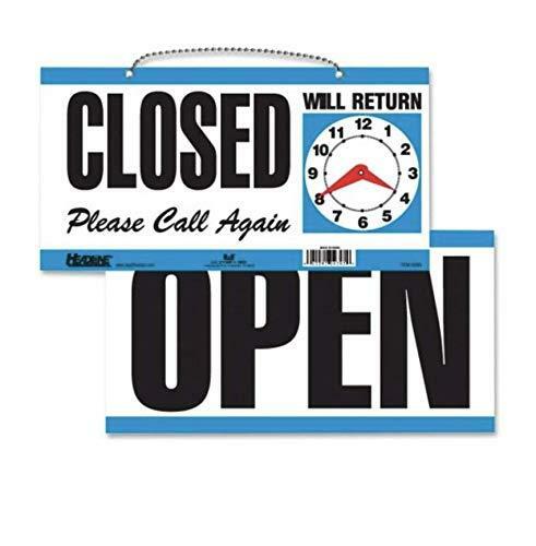 Headline Sign 9395 Double-Sided Open/Closed/Will Return Sign with Clock ...