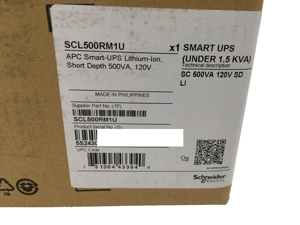 2024 Date Code!!!NEW APC SCL500RM1U Smart UPS Lithium-Ion Short Depth ...