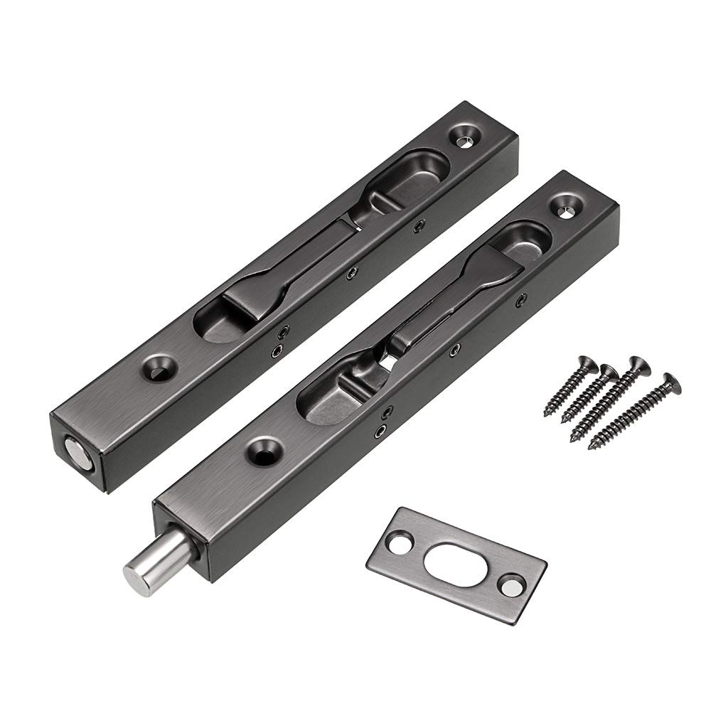 2Pcs 6 Inch Door Bolts - Stainless Steel Concealed Security French Door ...