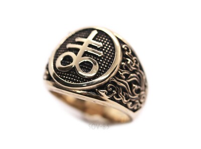 Satanic Cross Brass Men's Ring Handmade Original Satanic Cross ...