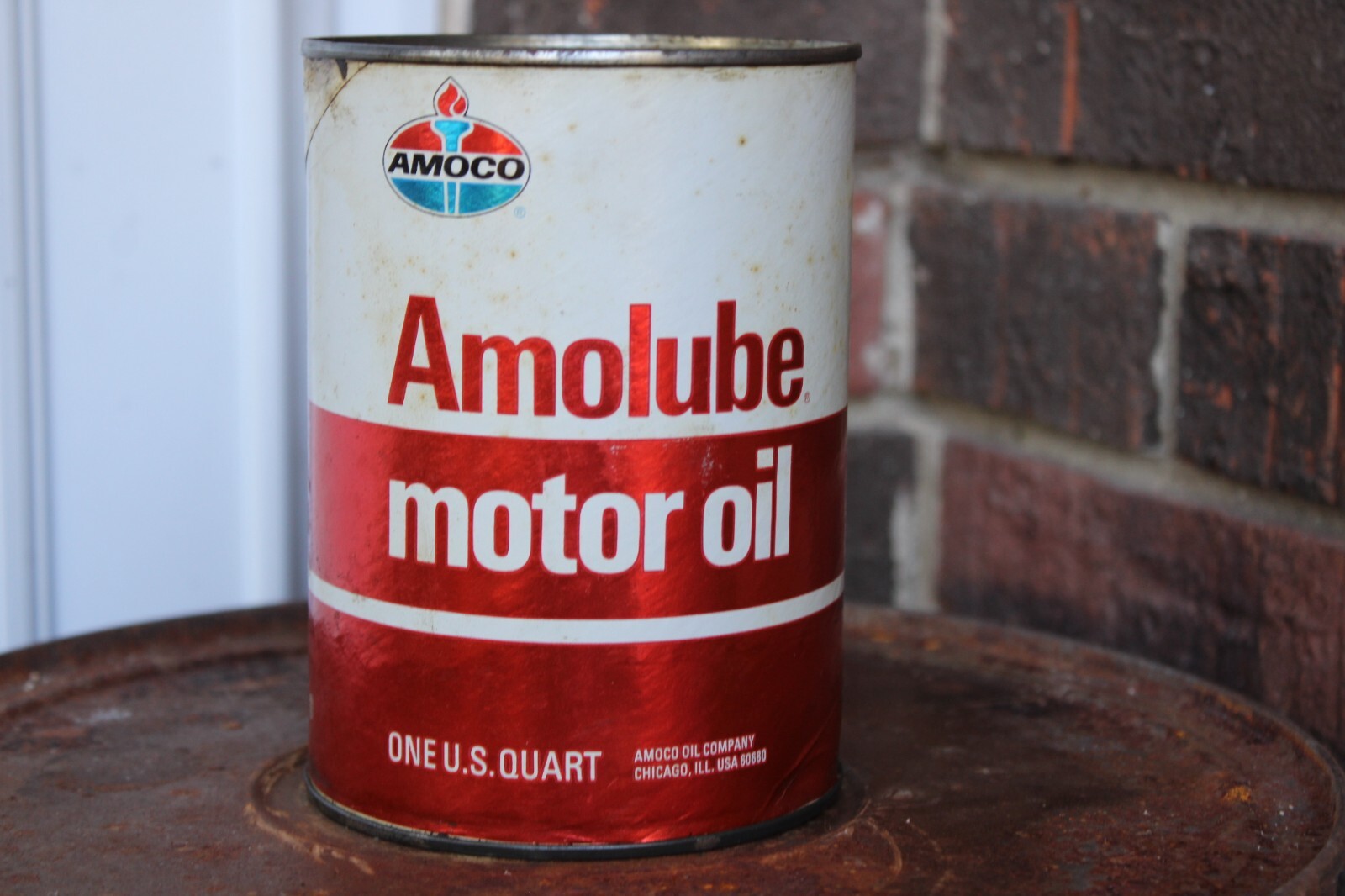 FULL NO LEAKS * 1970s era AMOCO AMOLUIBE MOTOR OIL Old 1 quart Can | eBay