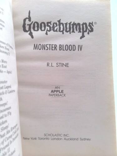 Monster Blood IV (Goosebumps, No. 62) (1st Ed) by Stine, R.L ...