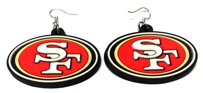 SAN FRANCISCO 49ERS EARRINGS LOGO SOFT PLASTIC NEW LICENSED NFL CHARM ...